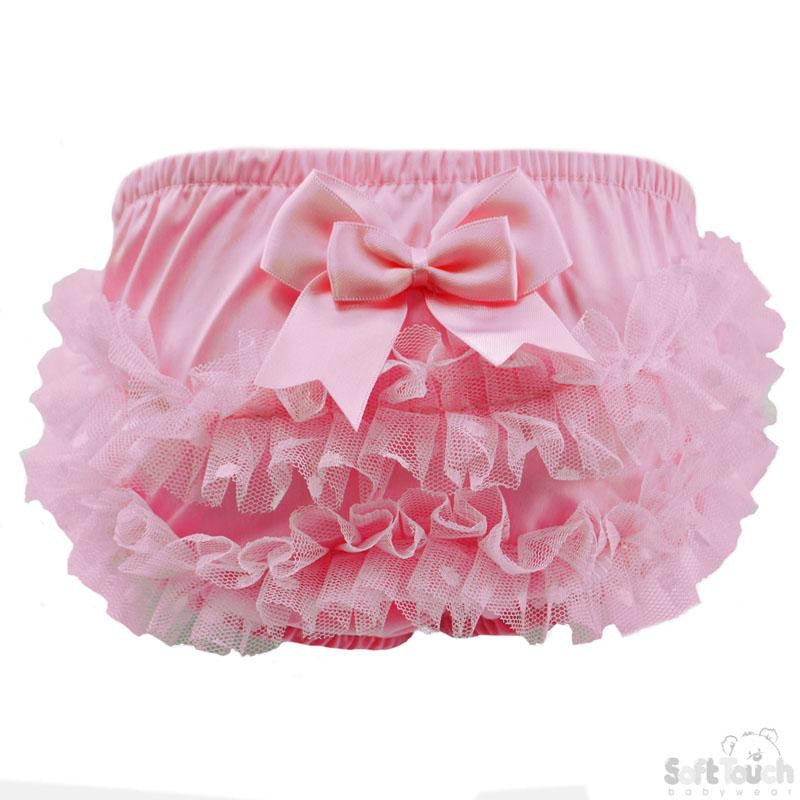Pink Frilly Pants W/Dotty Lace - Pink – Gillytots Children’s Boutique